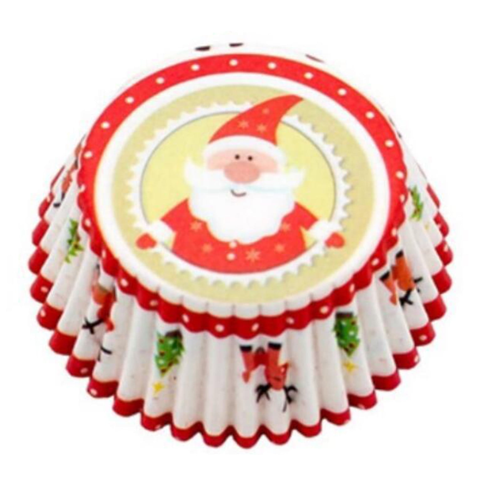 NSESSHome 100pcs Christmas Cupcake Liners Paper Candy Cups Santa Claus ...