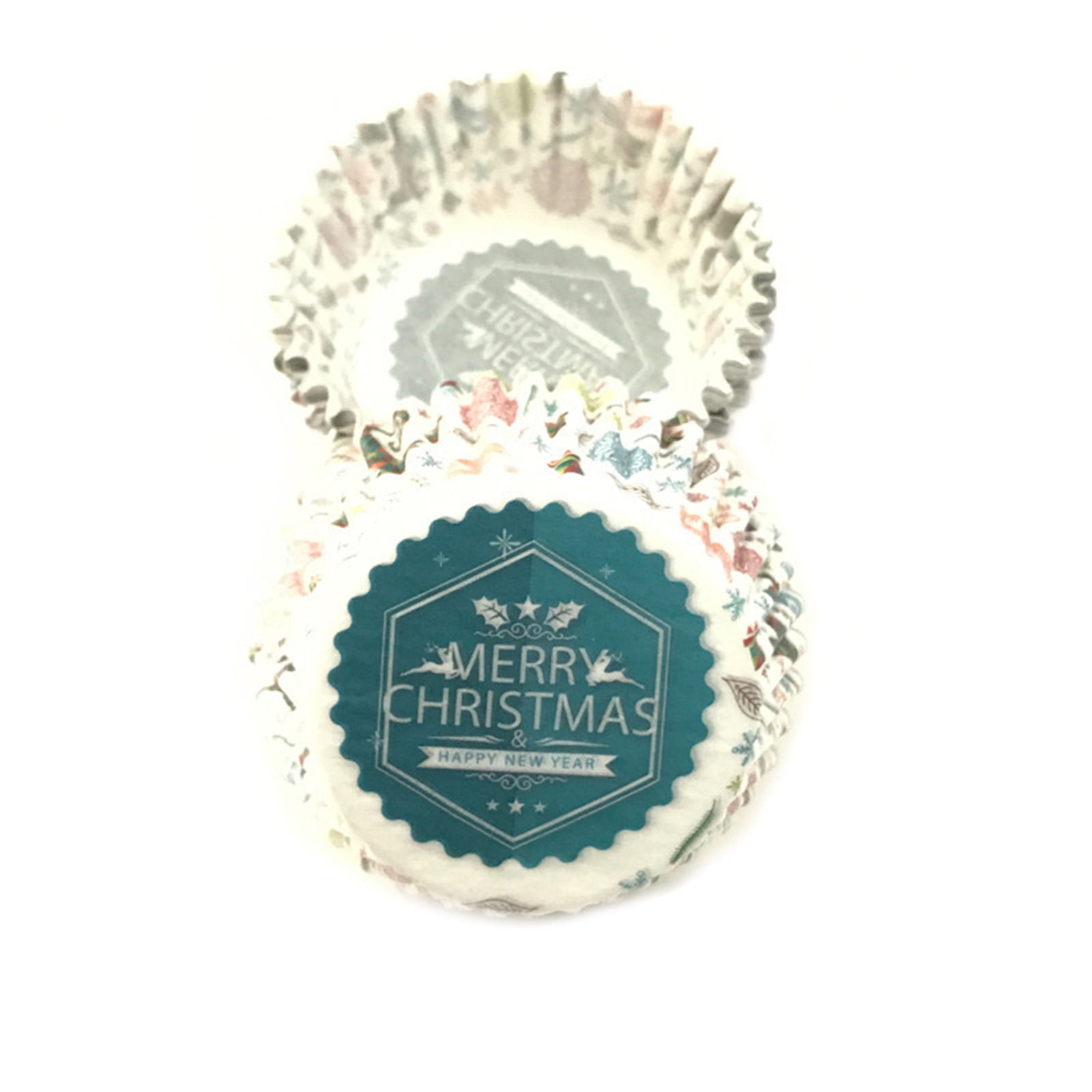 NSESSHome 100pcs Christmas Cupcake Liners Paper Candy Cups Santa Claus ...