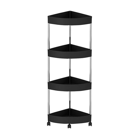 Utility Slim Storage Cart, 4 Tier Small Rolling Kitchen Laundry Room ...