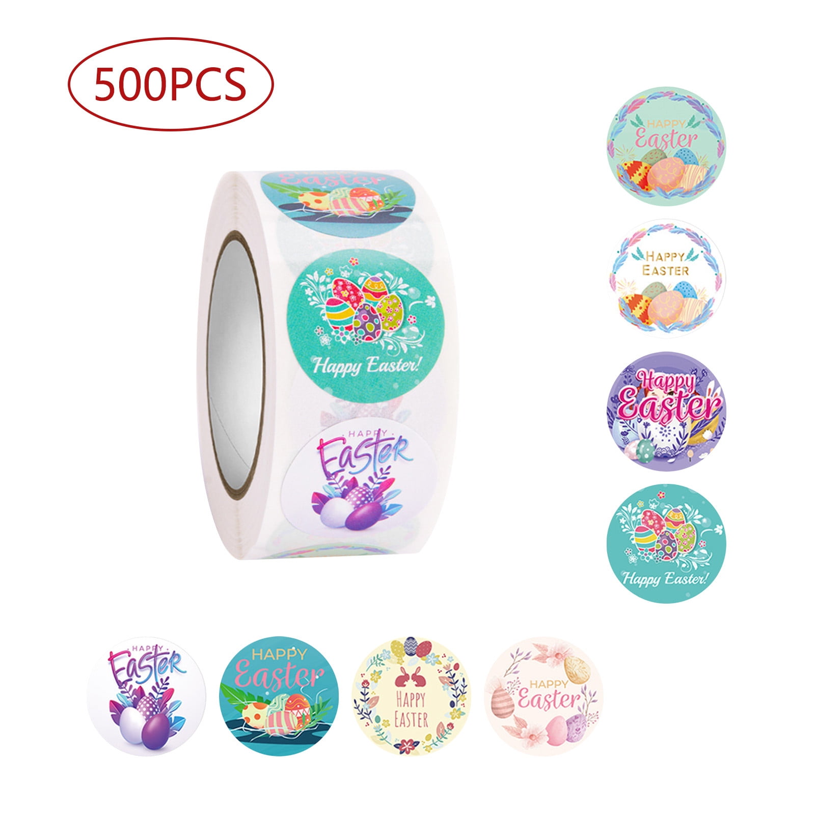 NSESSHome 500 Pcs Easter Stickers 1 Inch Bunny Stickers Cute Egg ...