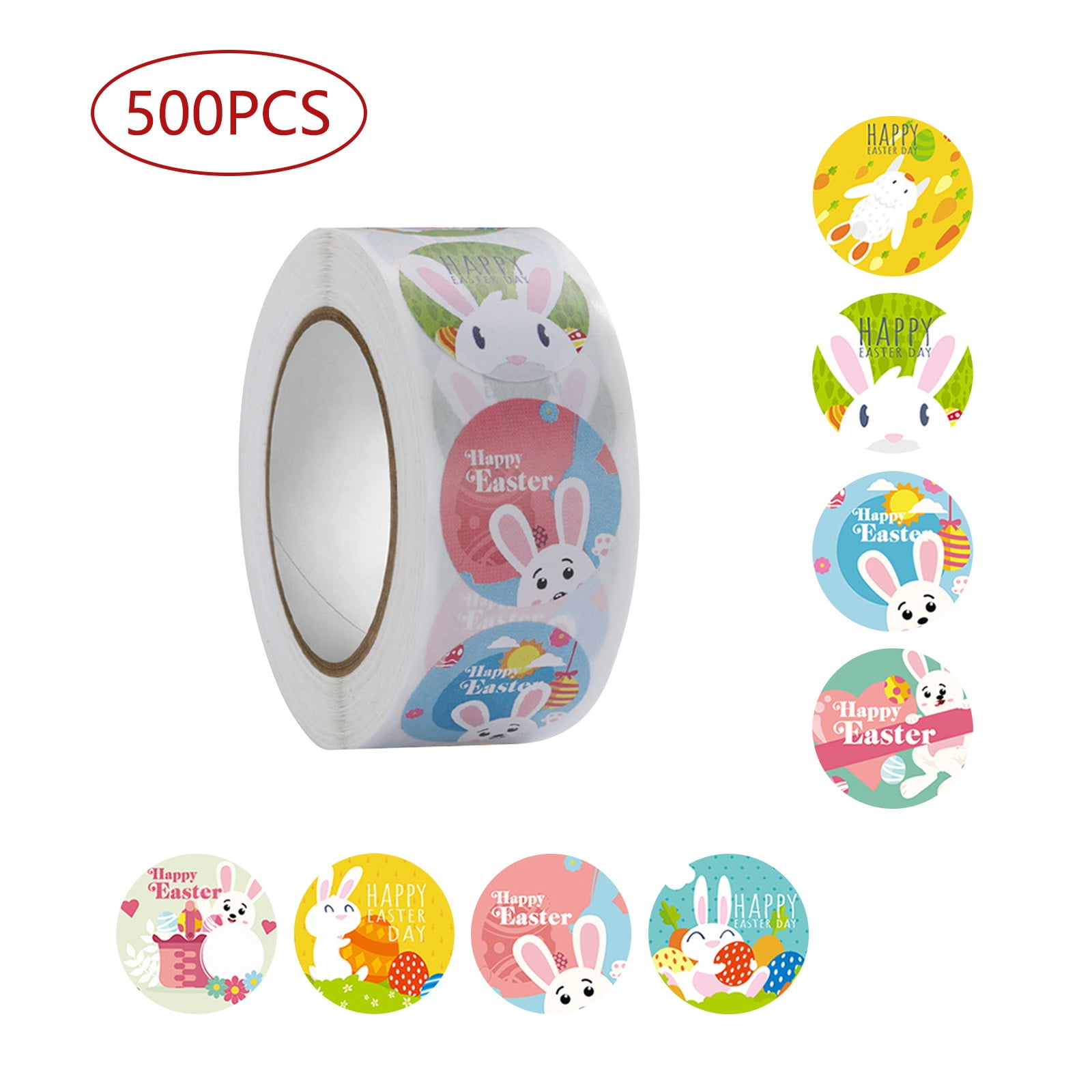 NSESSHome 500 Pcs Easter Stickers 1 Inch Bunny Stickers Cute Egg ...