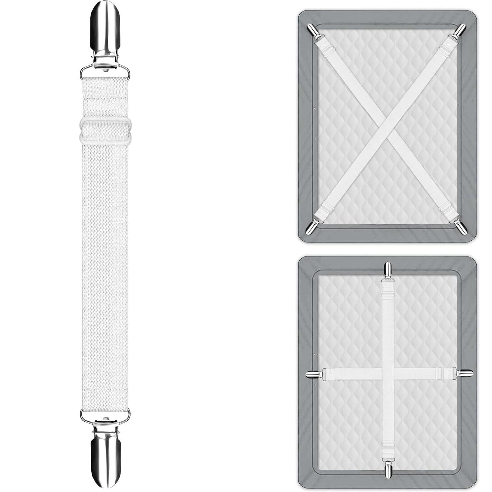 NSESSHome Bed Sheet Clips Straps Sheet Corner Straps Holder Adjustable ...
