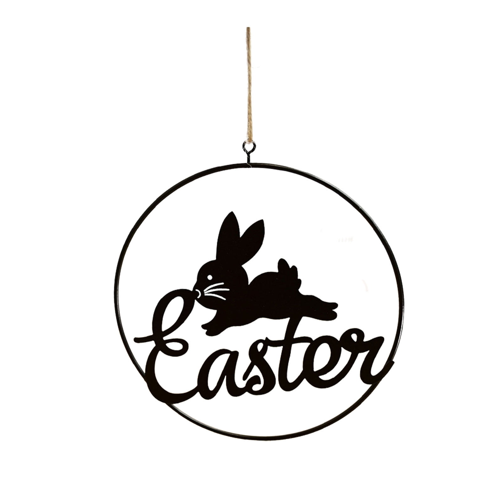 NSESSHome Bunny Garden Statues Metal Rabbit Yard Art Outdoor Black ...