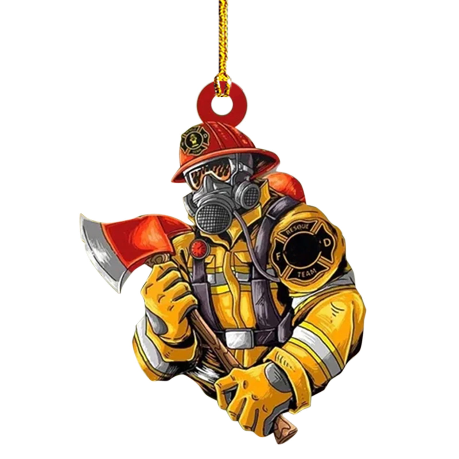 NSESSHome Christmas Firefighter Ornaments Fireman's Helmet Uniform Fire ...
