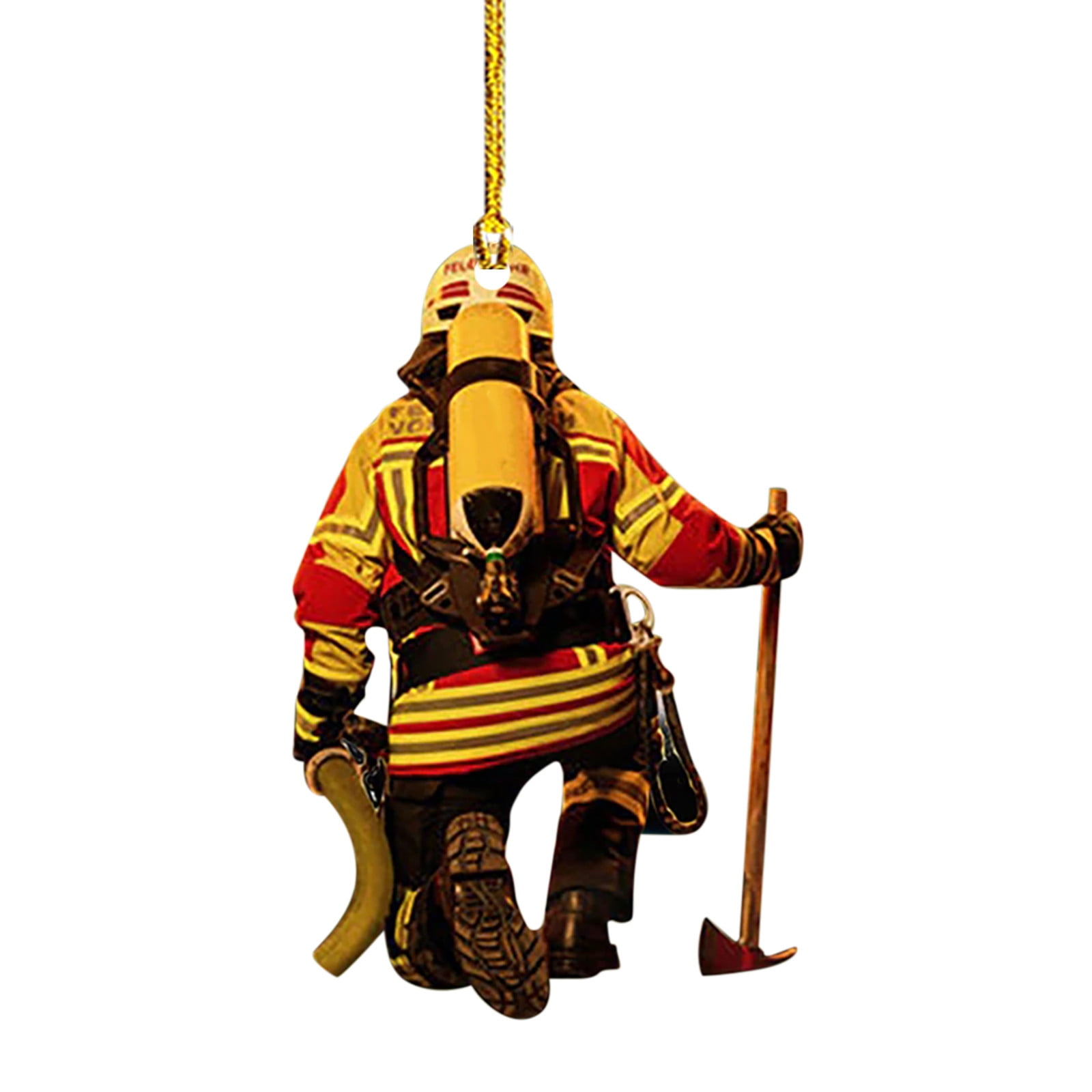 NSESSHome Christmas Firefighter Ornaments Fireman's Helmet Uniform Fire ...