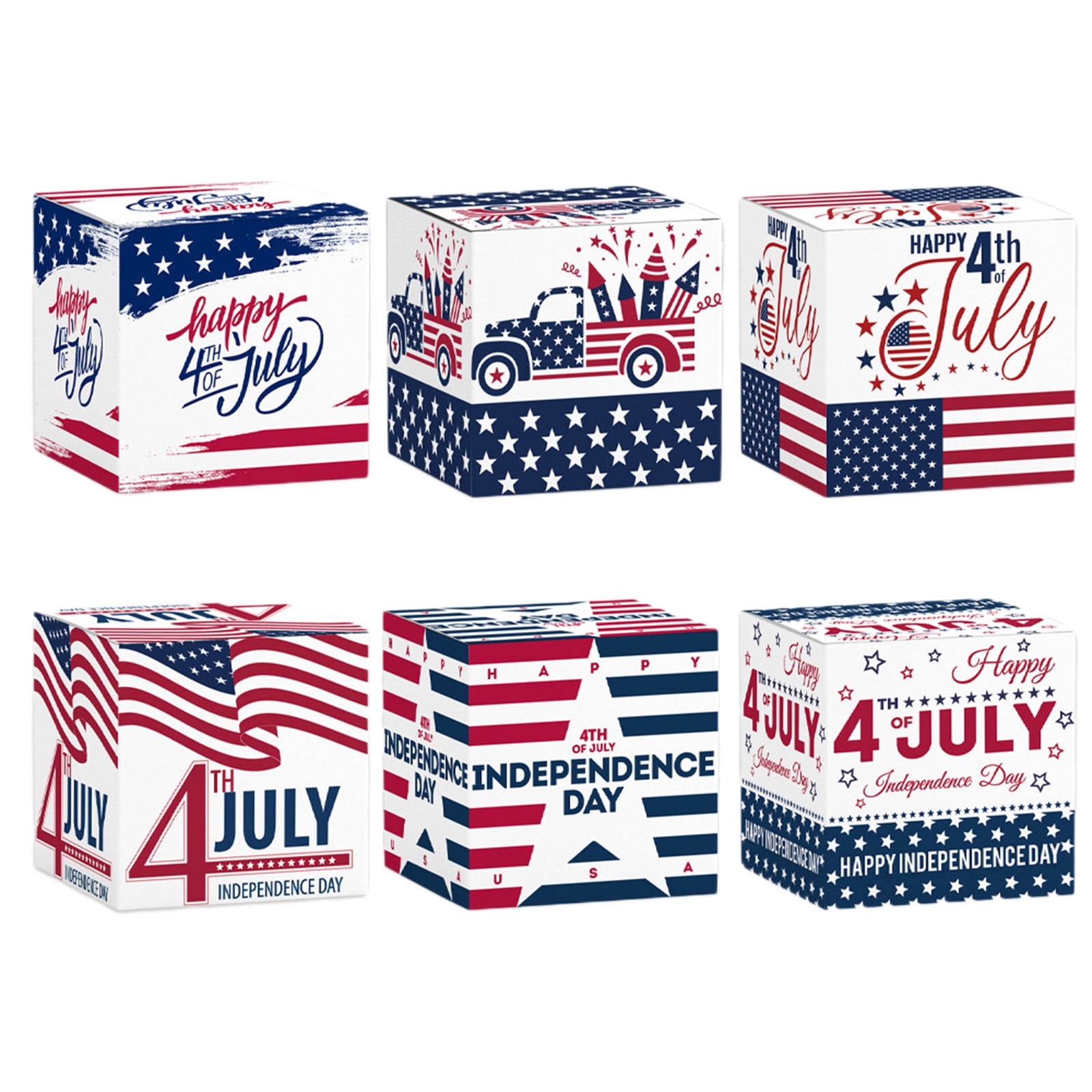 NSESSHome Clearance 12 Pcs 4th of July Patriotic Treat Boxes ...