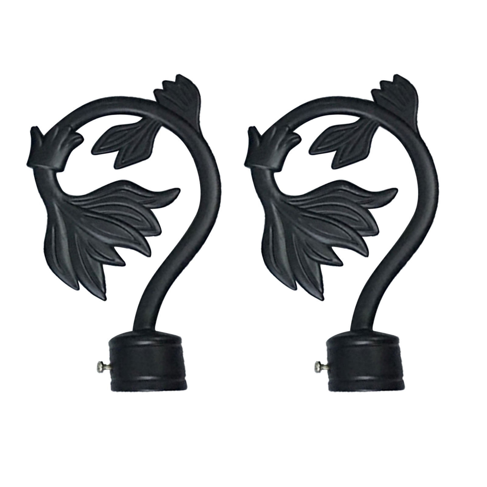 NSESSHome Clearance 1pcs Curtain Rod Finials Leaf Shaped Curtain Rod ...