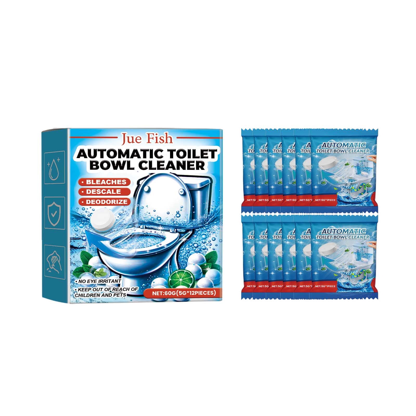 NSESSHome Automatic Toilet Odor and Stain Remover Tablets, Freshens and ...