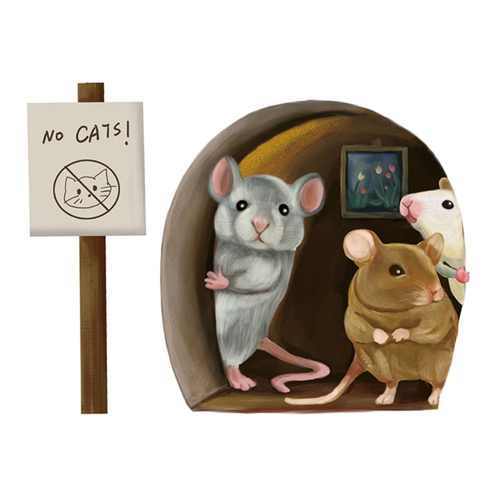 NSESSHome Cute Little Mouse Mouse Hole Home Wall Decoration Wall 3D PVC ...