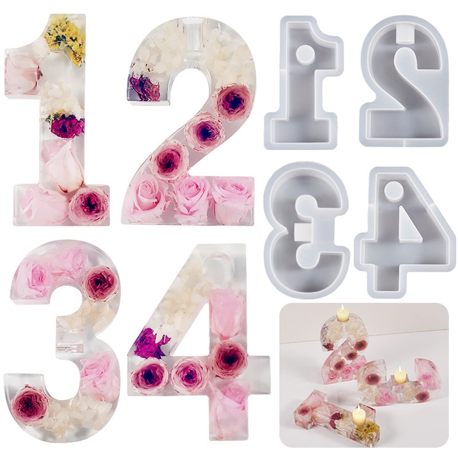 NSESSHome DIY Numbers Candle Mould Candle Plaster Resin Mould Epoxy ...