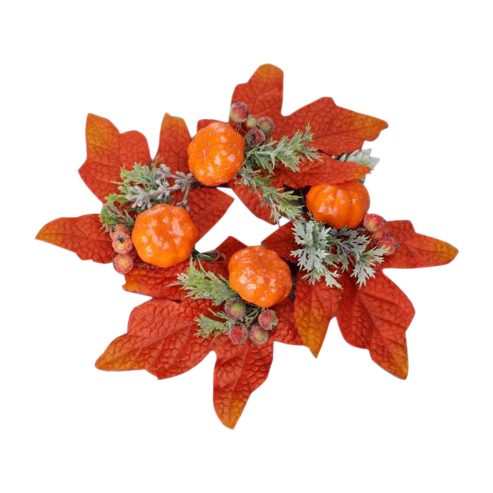 NSESSHome Clearance Fall Candle Rings Wreaths, Artificial Pumpkin Maple ...