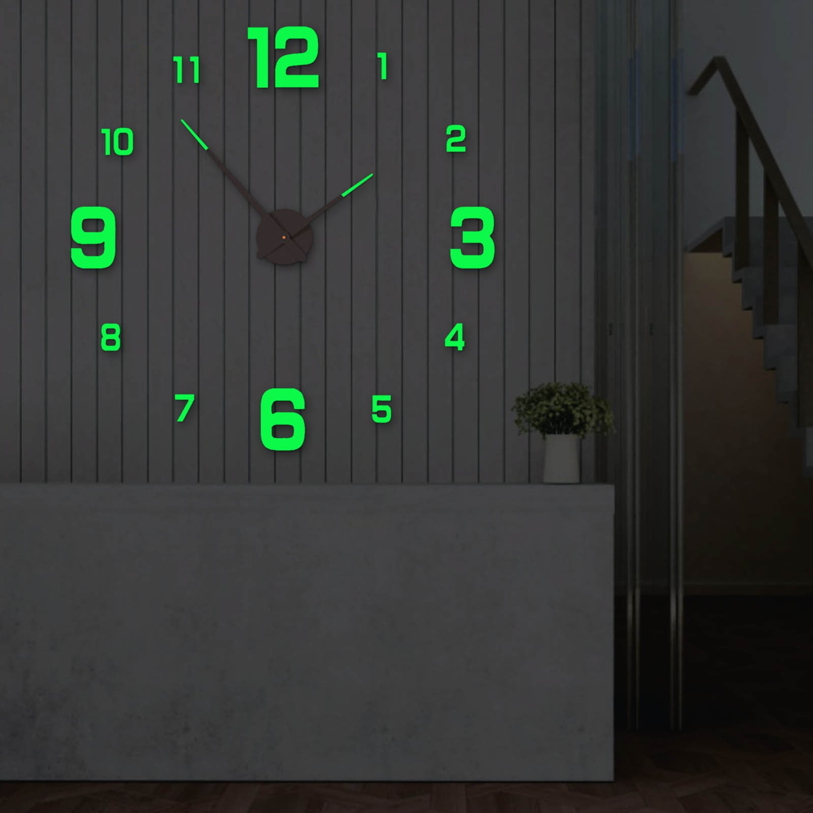 NSESSHome Clearance Luminous Wall Clock Stickers, DIY Glowing Frameless ...