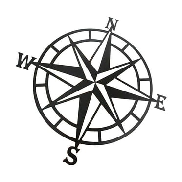 Metal Nautical Compass Wall Art Wall Hanging Compass Wall Decor ...