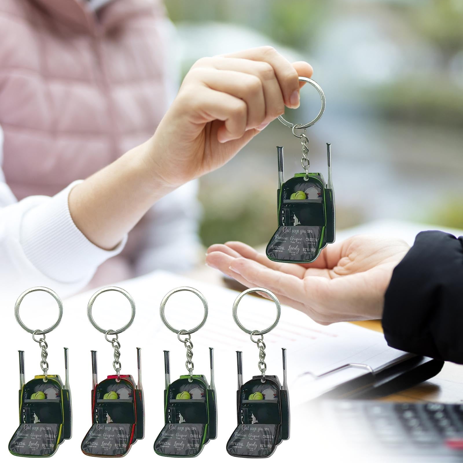 NSESSHome New Mini Baseball Backpack Acrylic Keychain Pendant Backpack ...