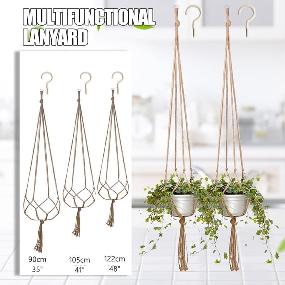 NSESSHome Plant Hanger Flower Pot Cotton Rope Wall Plant Indoor Home ...
