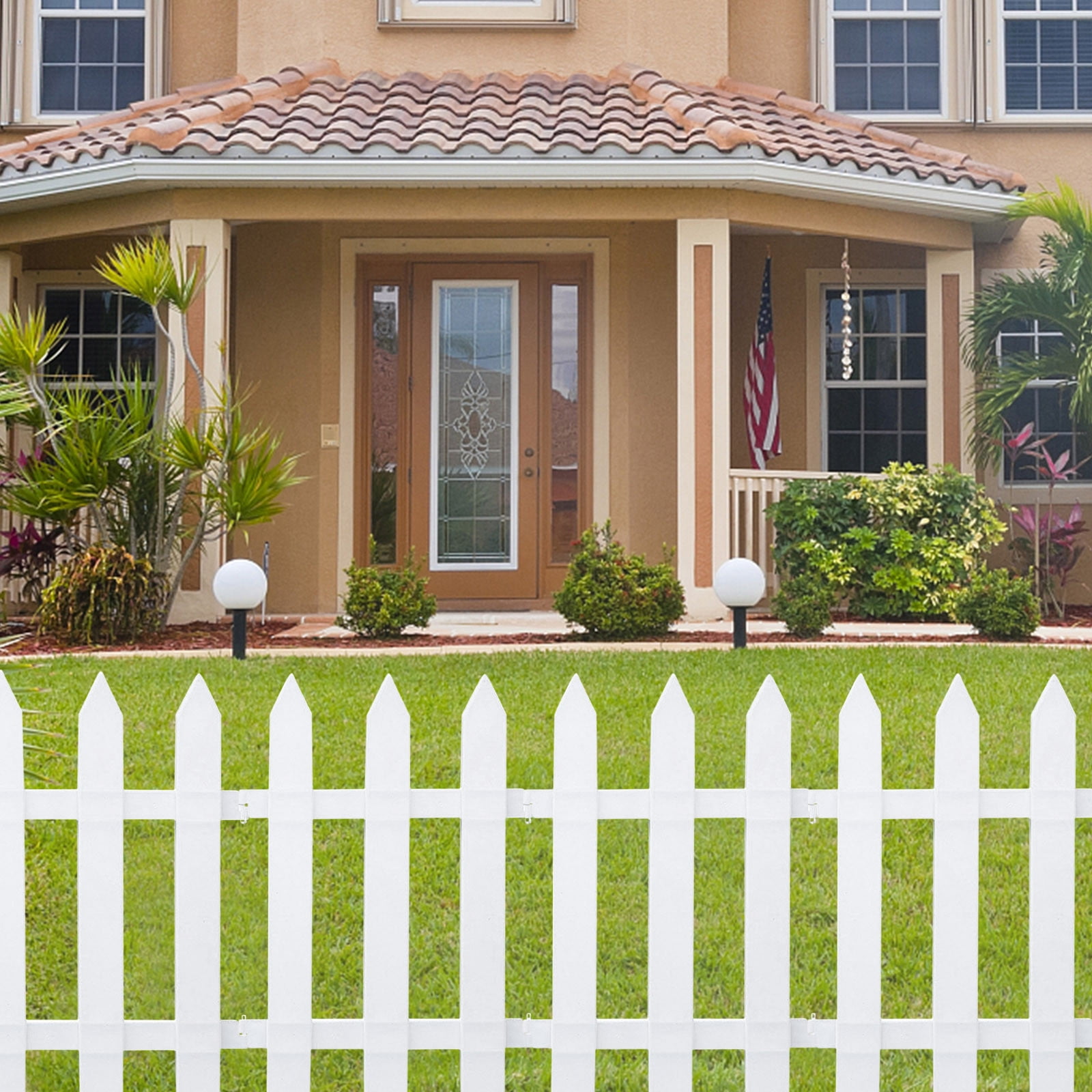 NSESSHome Plastic Fence PVC Fence Garden Rural Courtyard Outdoor ...