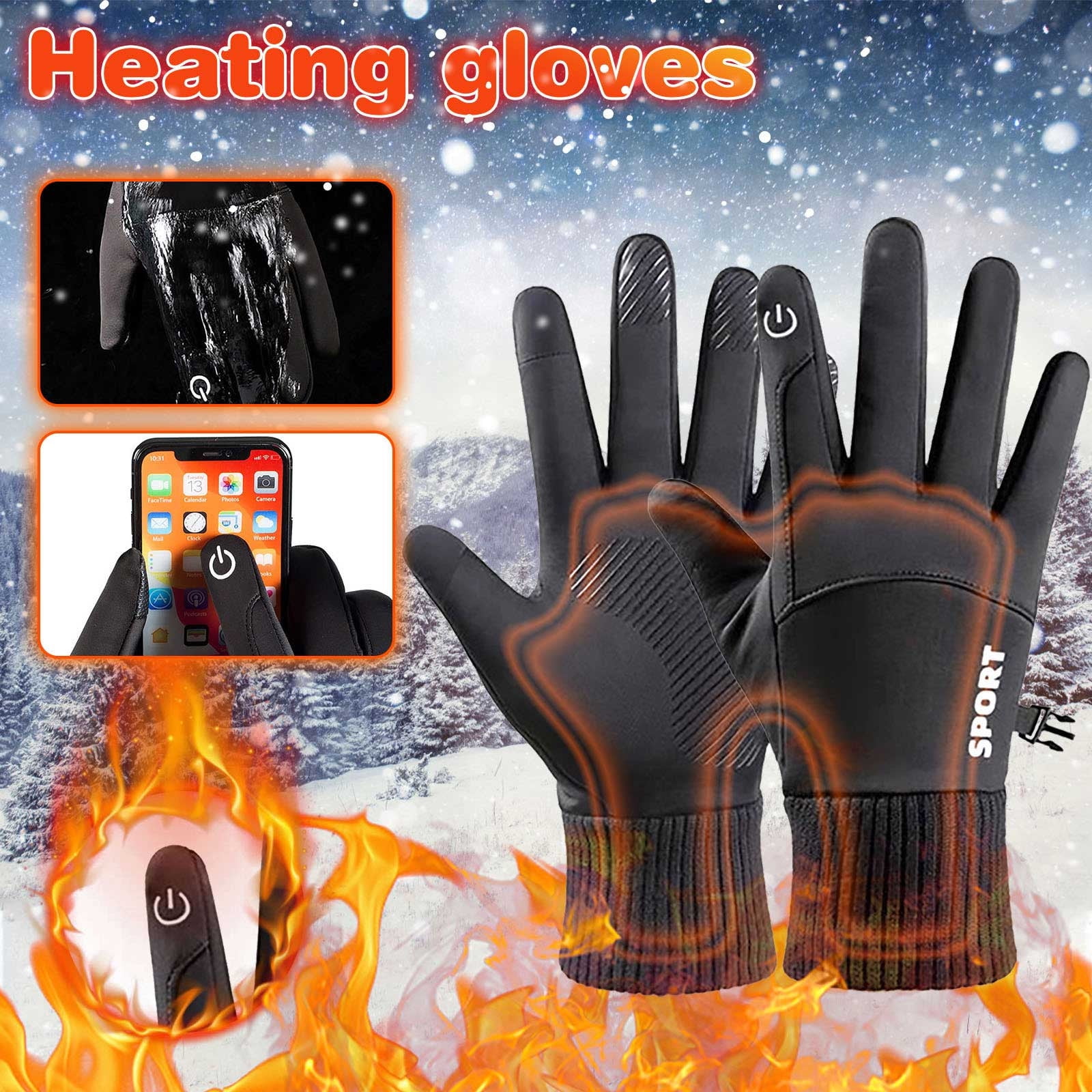 NSESSHome Clearance USB Knitted Heated Gloves Winter Gloves for Men ...