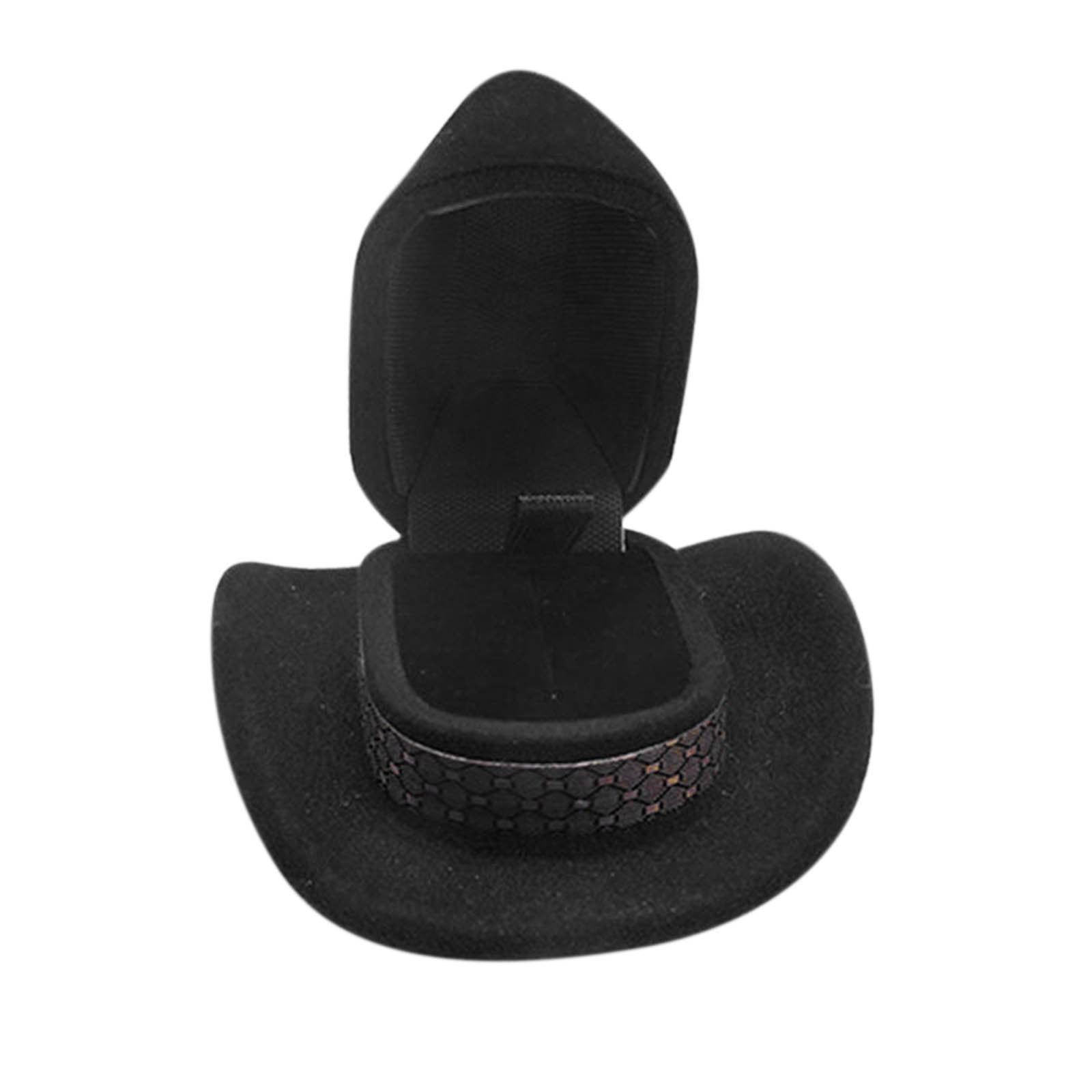 NSESSHome Western Style Hat Shaped Portable Jewelry Box Ring Necklace ...