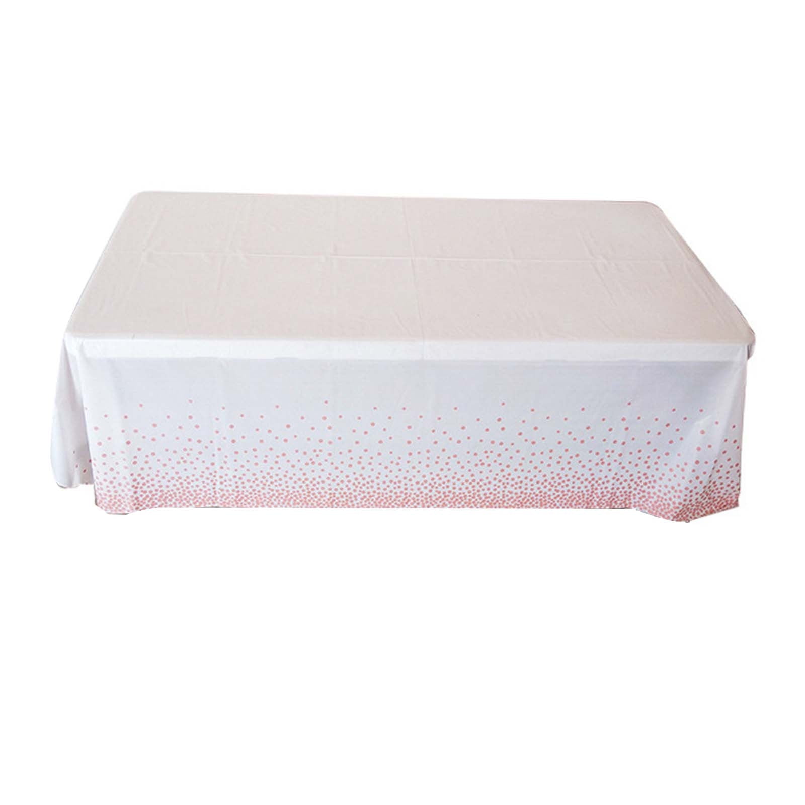 NSESSHome Disposable Plastic Tablecloths and Satin Table Runner Set ...