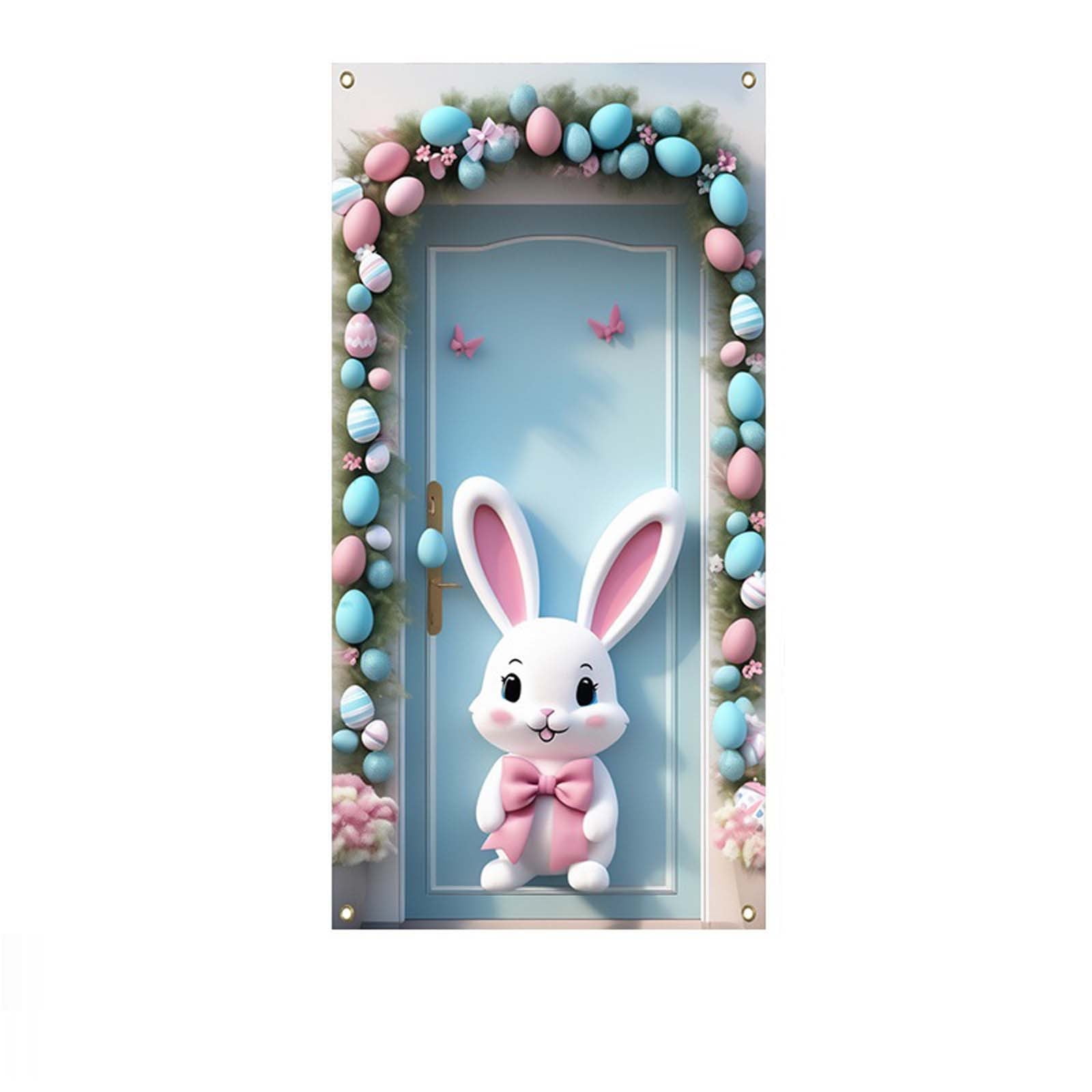 NSESSHome Easter Bunny Door Stickers Easter Bunny Door Decor Large ...