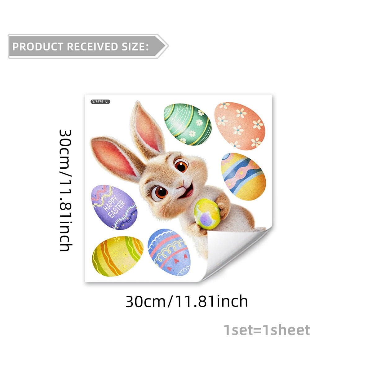 NSESSHome Easter Window Clings Happy Easter Bunny Rabbit Egg Window ...