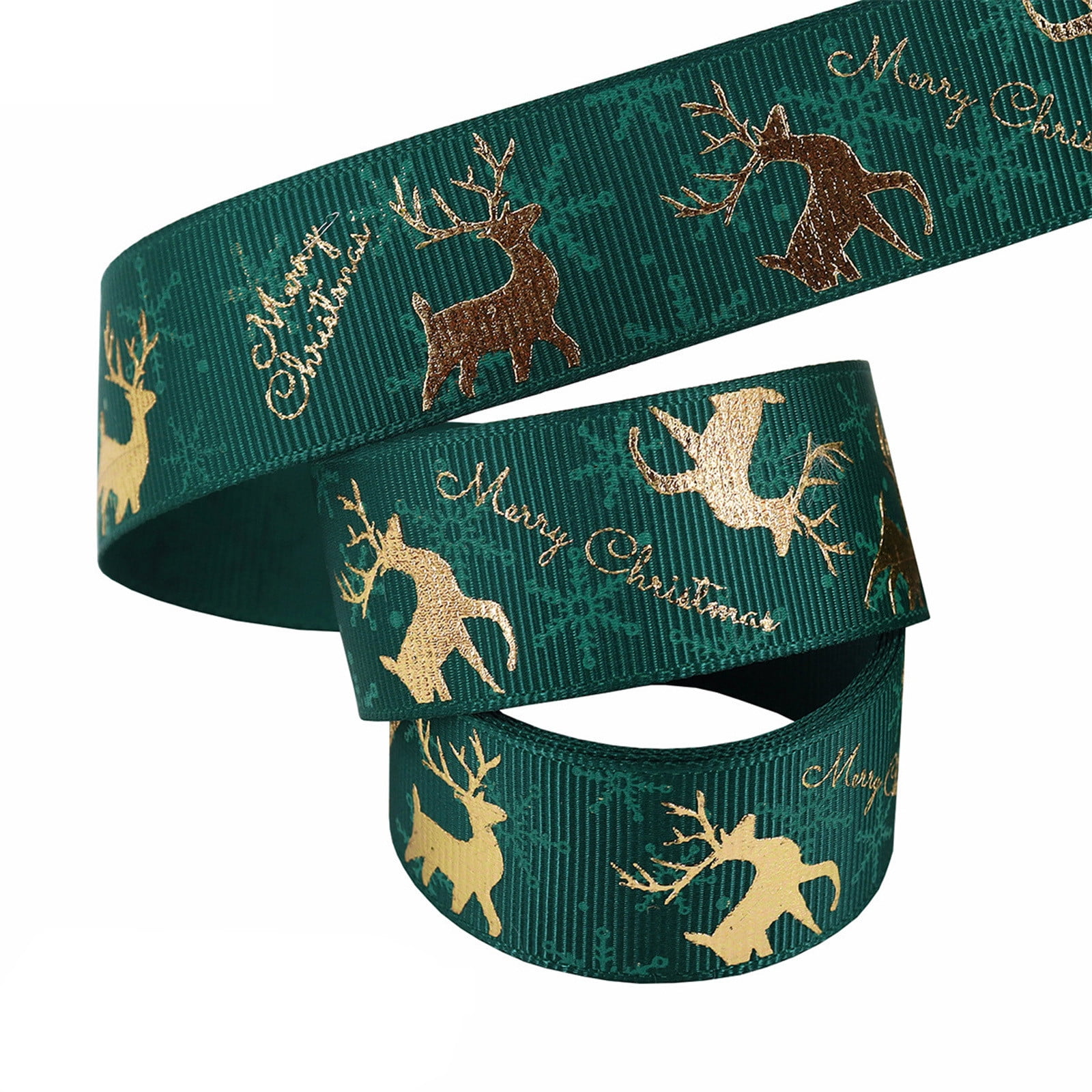 NSESSHome Fabric Deer Ribbon, Ribbon for Christmas Tree Decoration, Bow ...