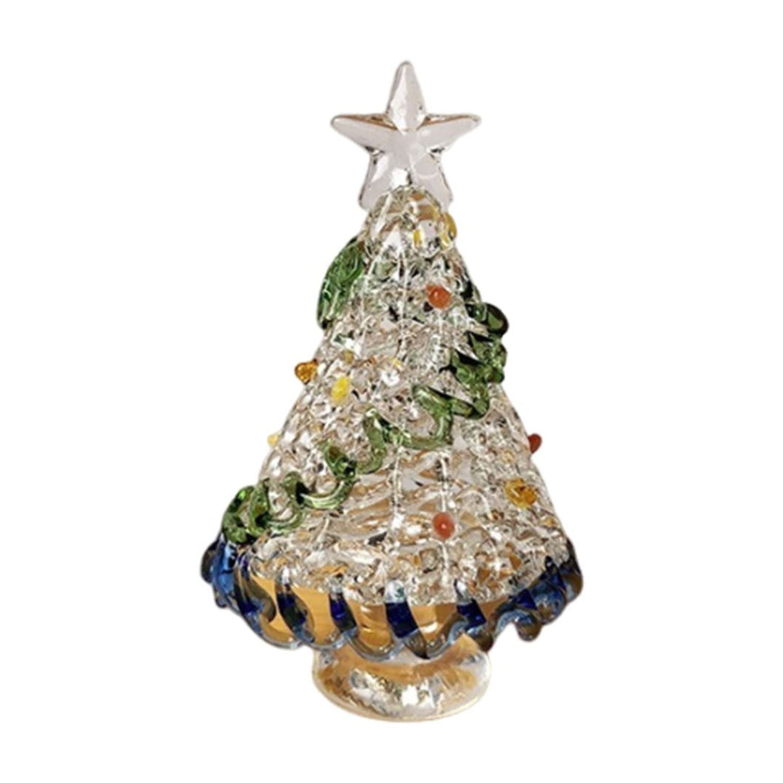 NSESSHome Glass Christmas Tree Figurine Collectible Art Glass Statue ...