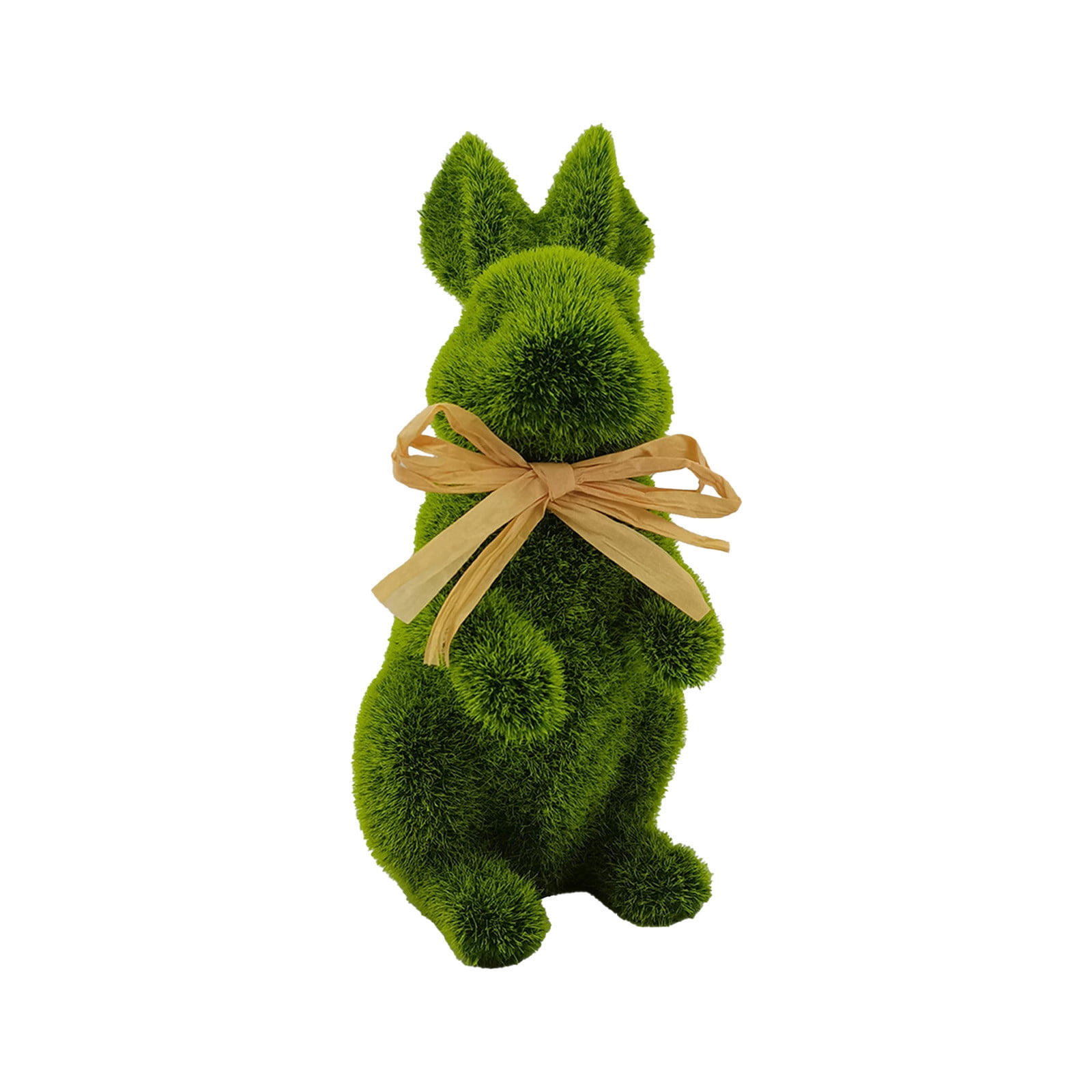 NSESSHome Green Fuzzy Flocked Bunny Easter Holiday Spring Decor Rabbit ...