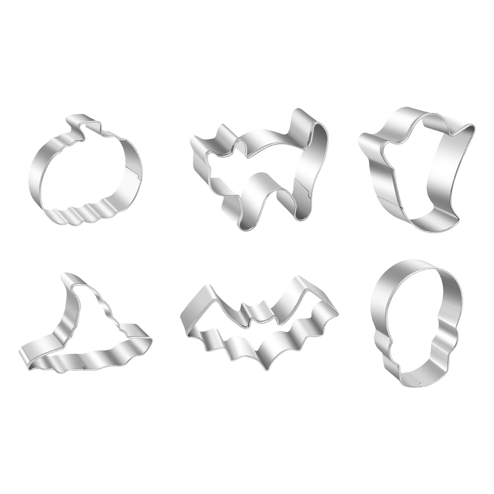 NSESSHome Halloween 6PCS Cookie Cutters Set, Large Stainless Steel ...