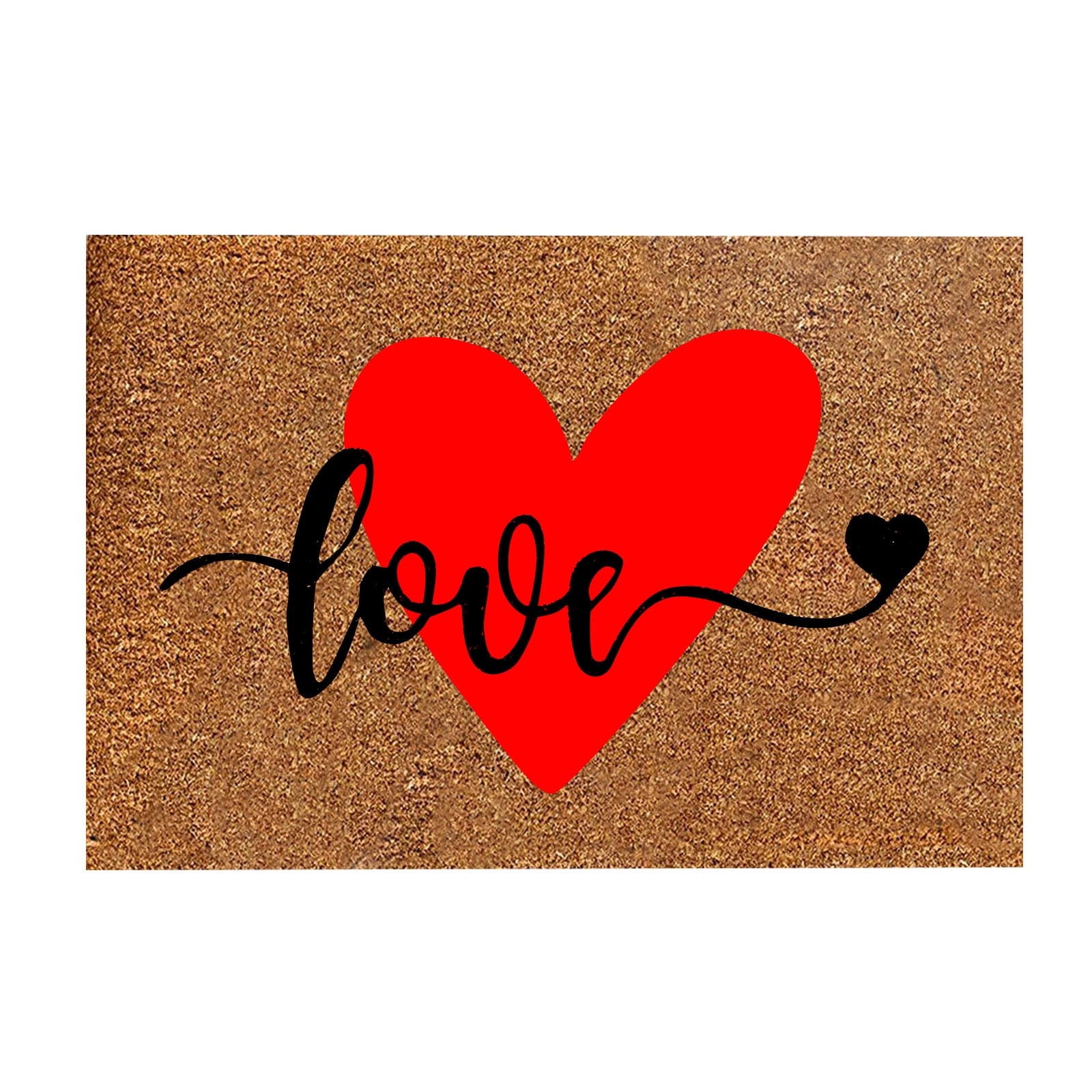 NSESSHome Love Heart Valentine's Day Doormat, Home Decor Low-Profile ...