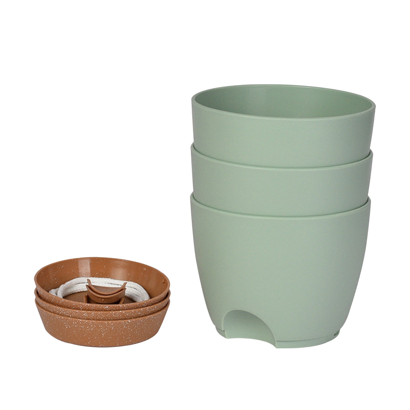 NSESSHome Minimalist Self-Watering Flower Pot Set (3 Pack), Circular ...