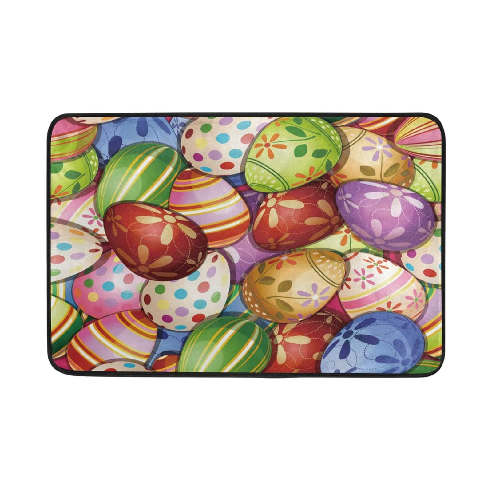NSESSHome Spring Easter Colorful Eggs Welcome Door Mat Outdoor Entrance ...