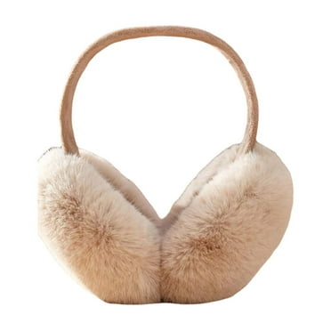 Winter Faux Fur Foldable Earmuffs Cute Fuzzy Ear Muffs for Women ...
