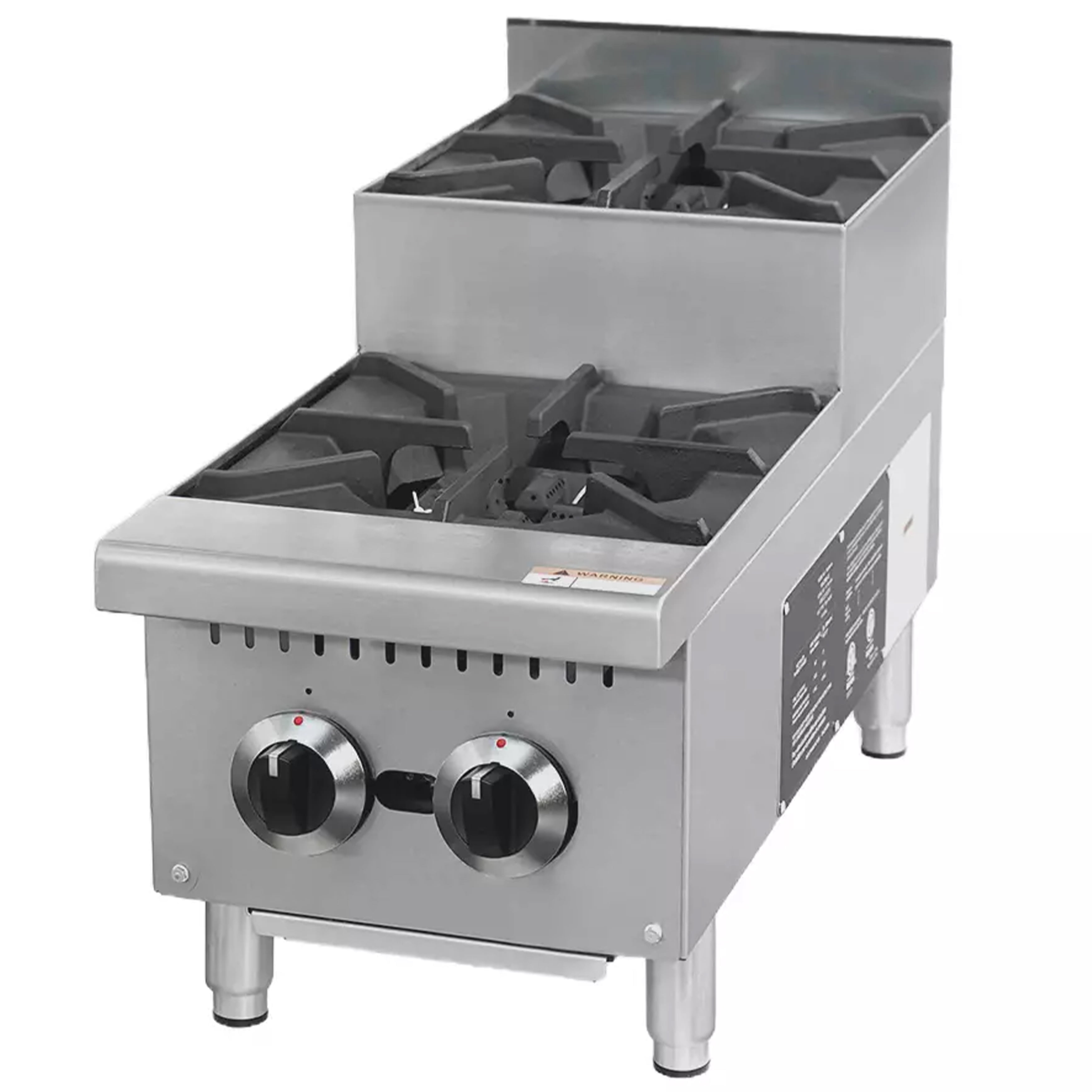 NSF 12 in. Two Burner Natural Gas Step-Up Countertop Range with 52,000 ...