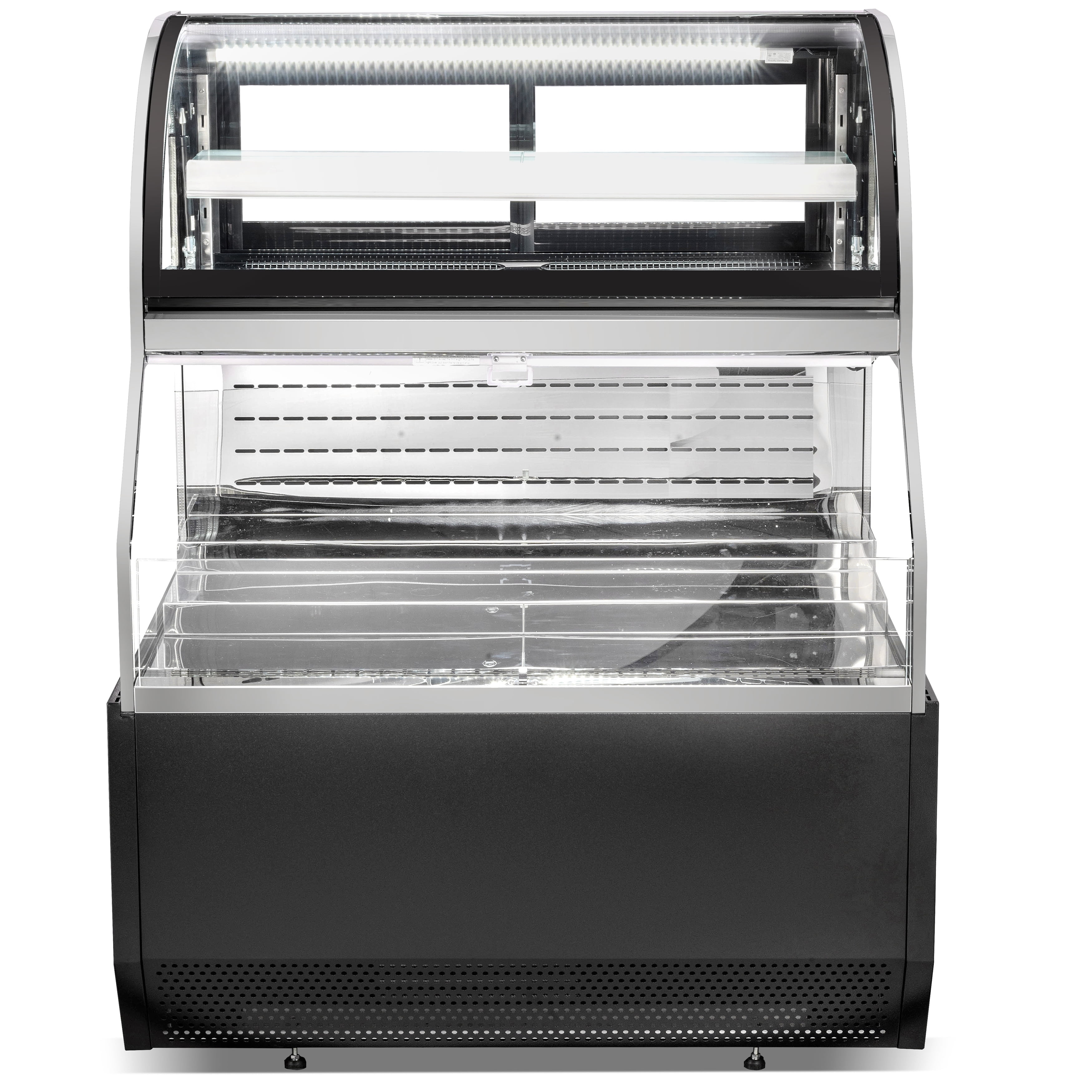 NSF 36 in. Commercial Open Air Refrigerator 11.4 Cu.Ft. Refrigerated Curved Glass Door Bakery ...