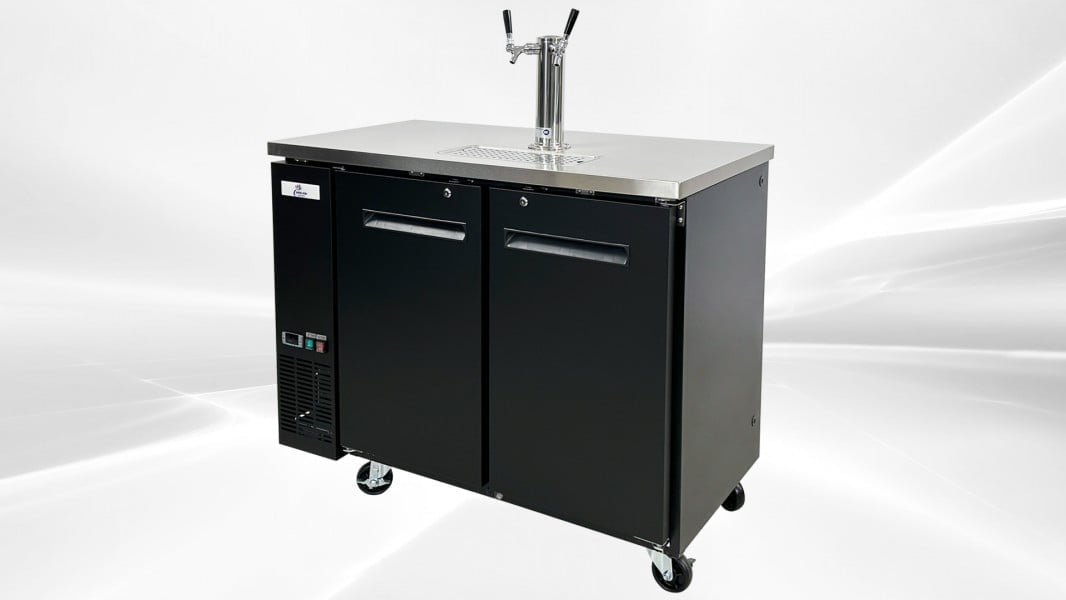 Cooler Depot 48 In. Brew Fridge Cooler Beer Dispenser Two Tap UUD24-48 ...