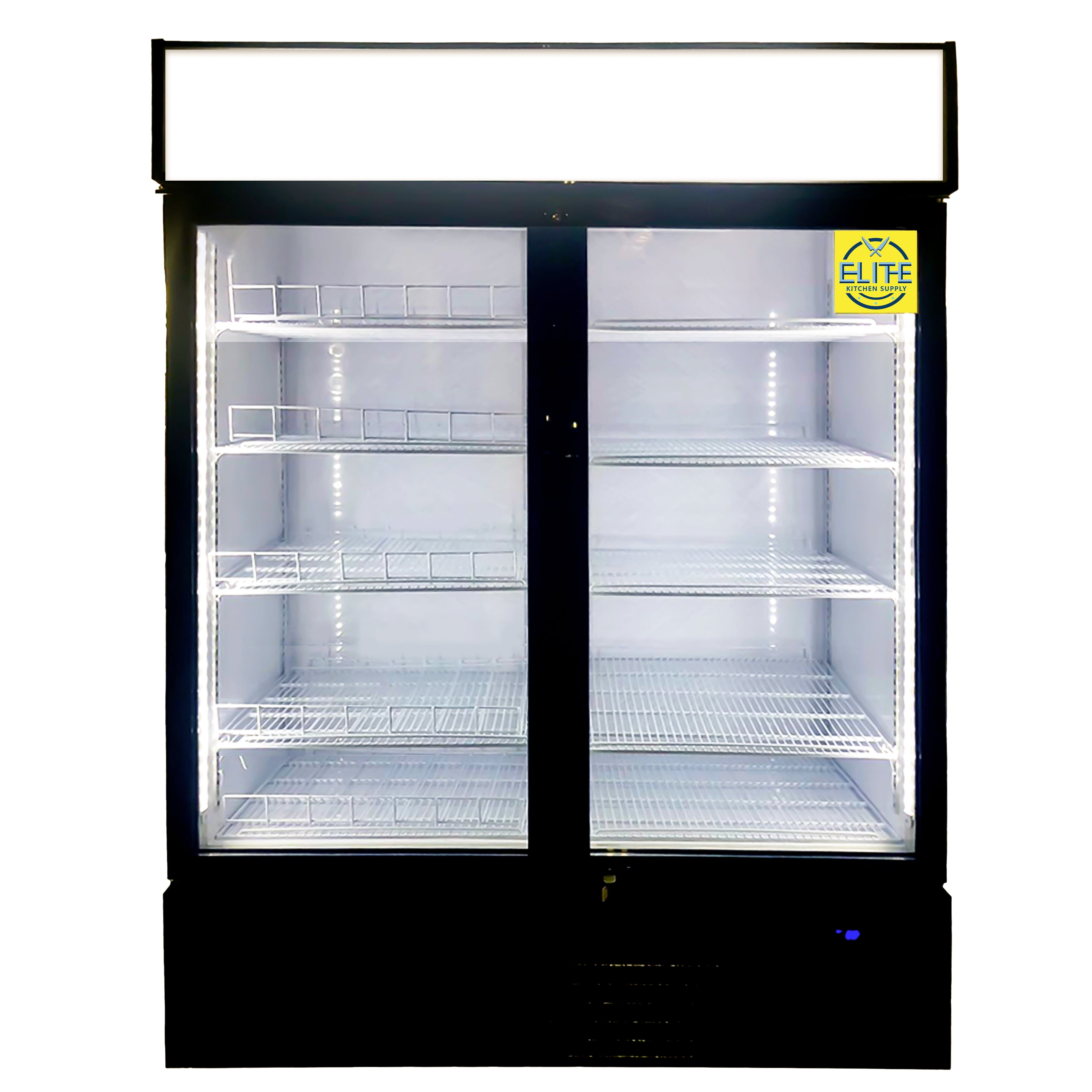 NSF 54 in. Two Glass Door Refrigerator Cooler 40 Cu.Ft. Commercial ...