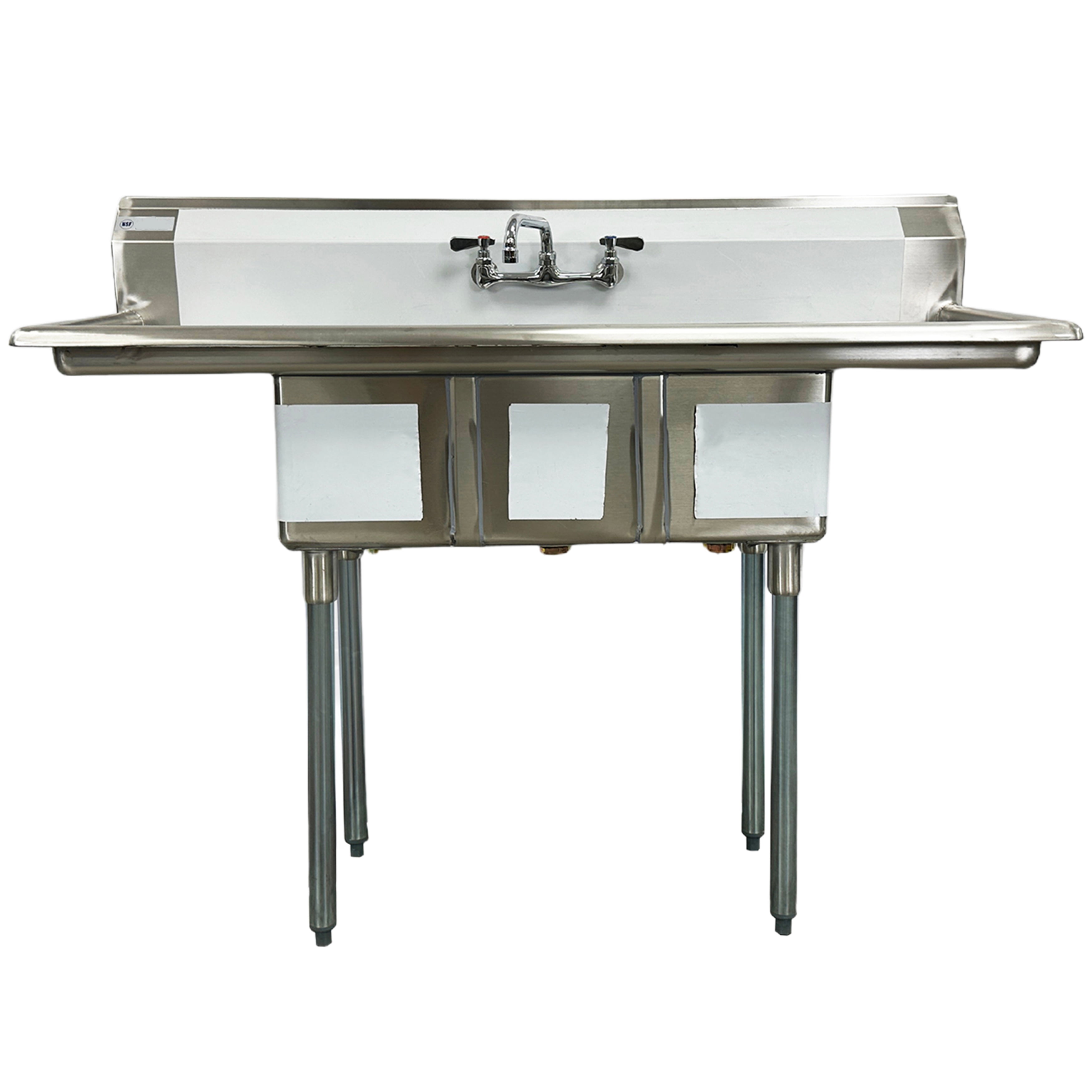 NSF 54in.x43in. 3 Compartment Sink with Faucet, Commercial Restaurant ...