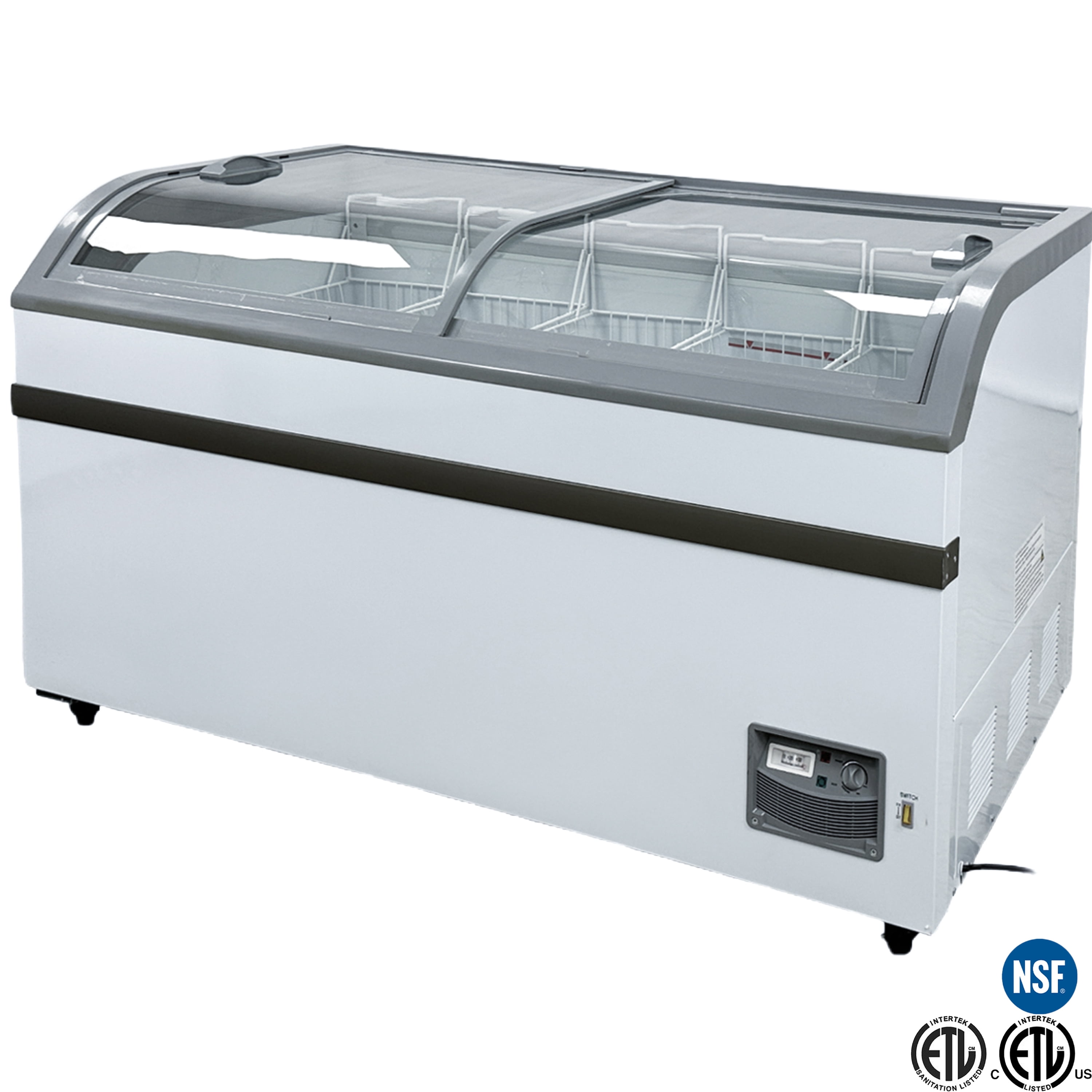 NSF 58 in. Grocery Freezer 13 Cu.Ft. Commercial Freezer Showcase Chest ...