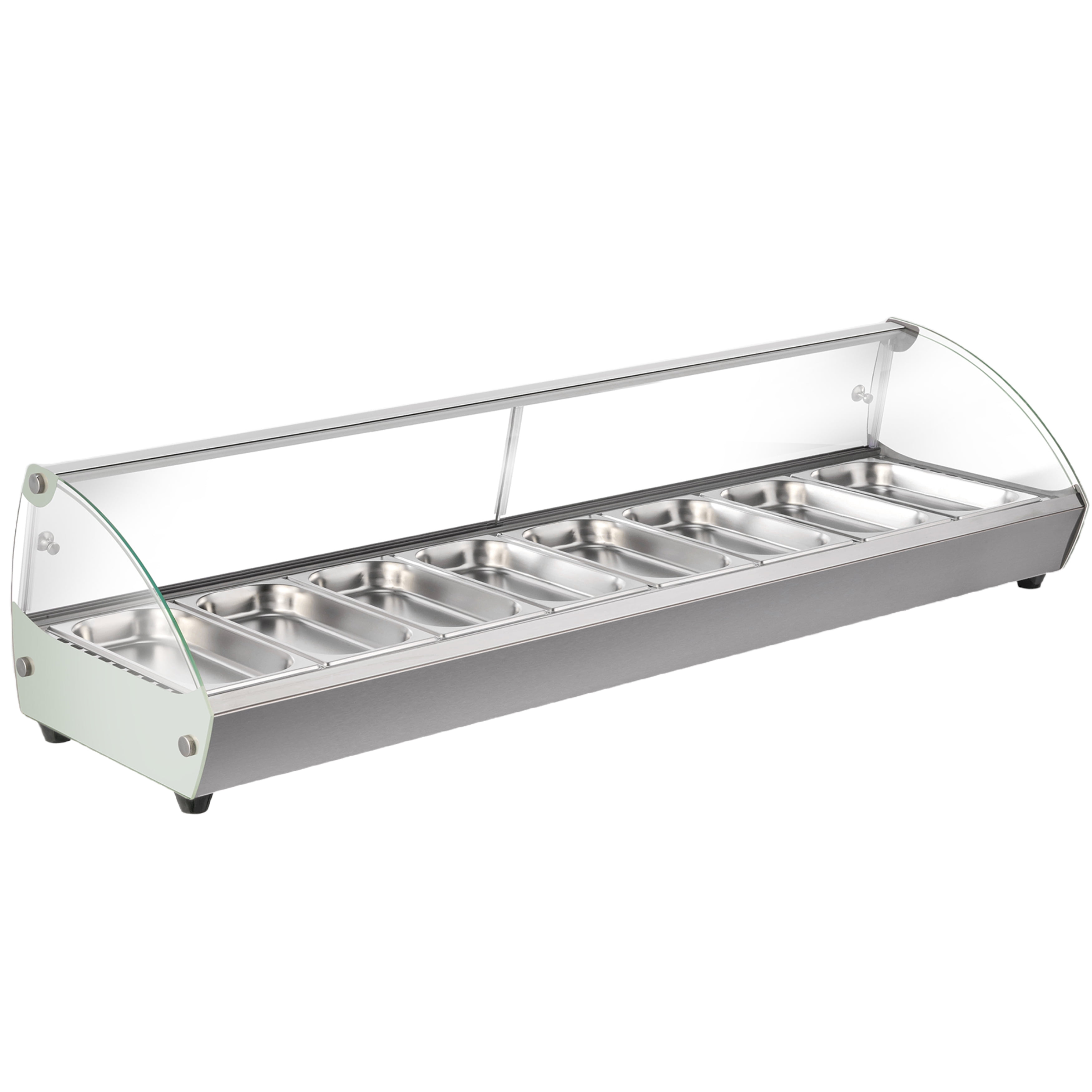 NSF 59 in. Countertop Heated Display Case, 8 Pan Countertop Hot Food ...