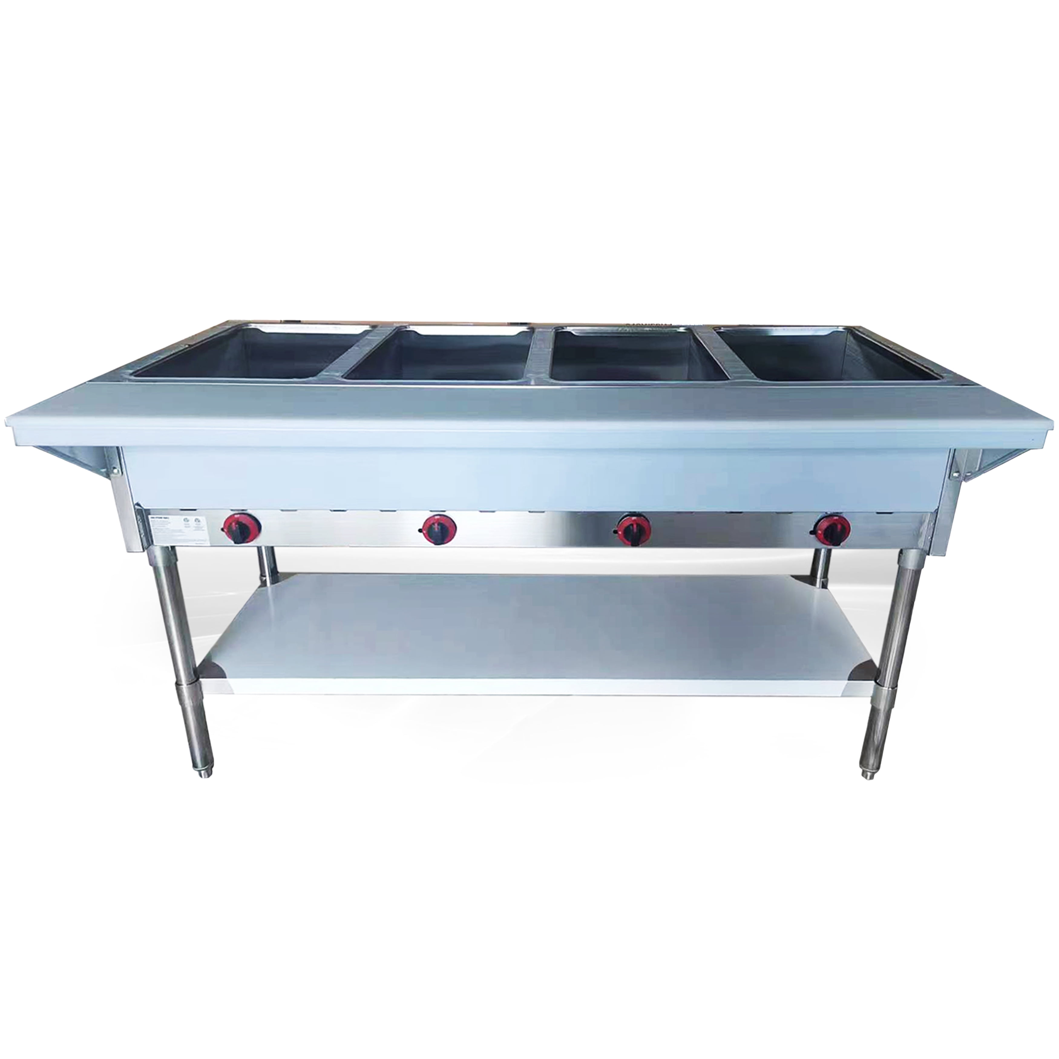 NSF 59 in. Steamer Four Pan Open Well Gas Propane Steam Table with ...