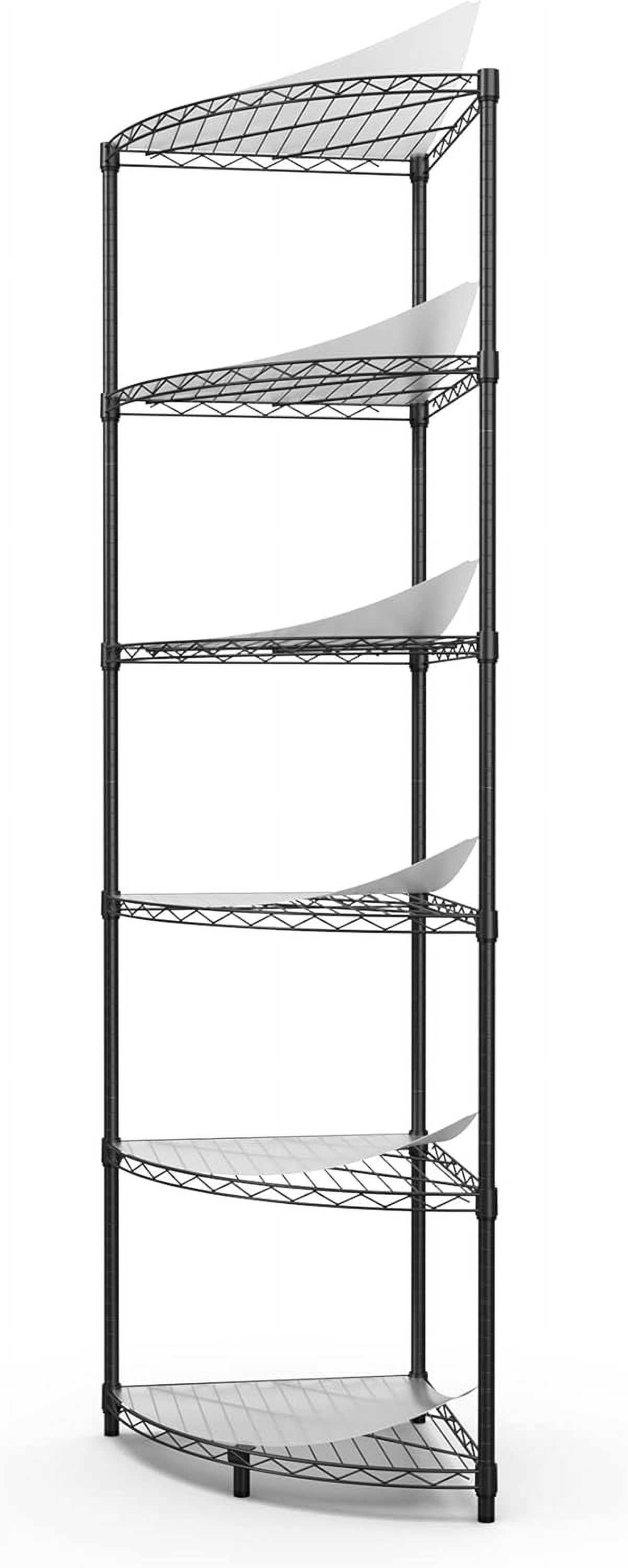 NSF 6-Tier Metal Corner Shelf Wire Shelving Unit - 420 lbs Capacity ...