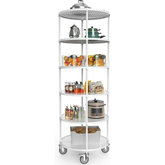 NSF 6 Tier Round Shelf Wire Shelving Unit, 2400lbs Heavy Duty ...