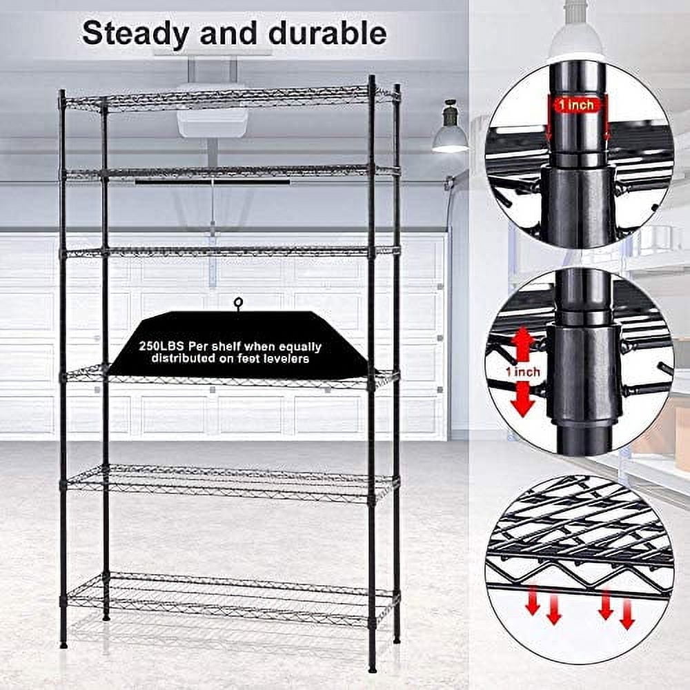 NSF 6 Tier Wire Shelving Unit Wire Shelves, Heavy Duty Height ...