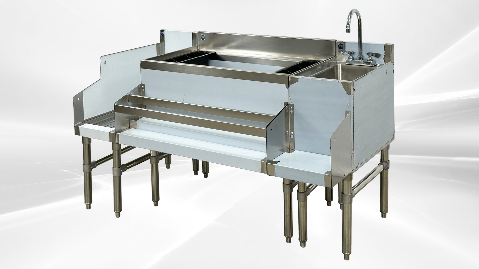NSF 60 ins Stainless Steel Combination Cocktail Station BS123612 ...