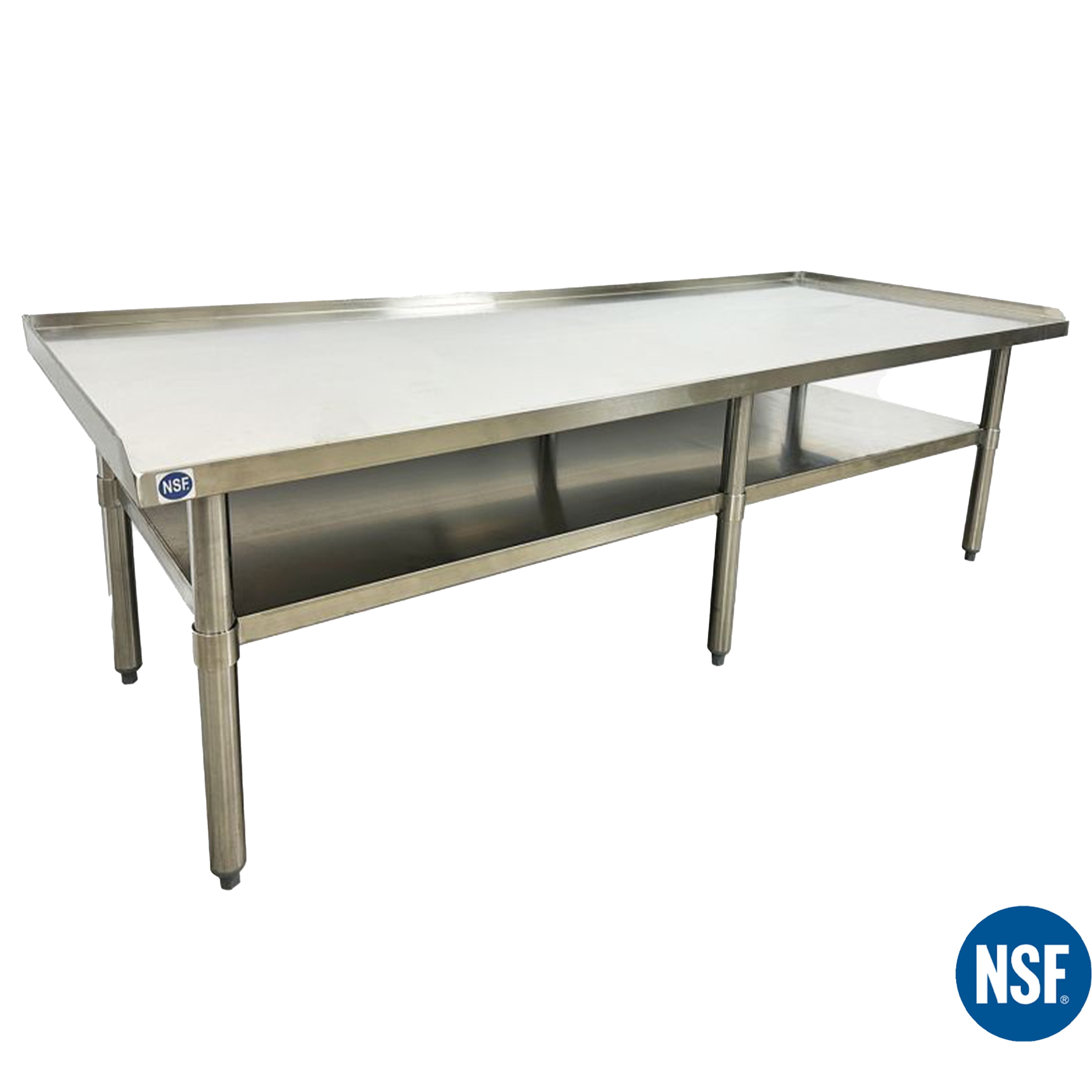 NSF 72 in. Equipment Stand Kitchen Prep Table with Backsplash and ...