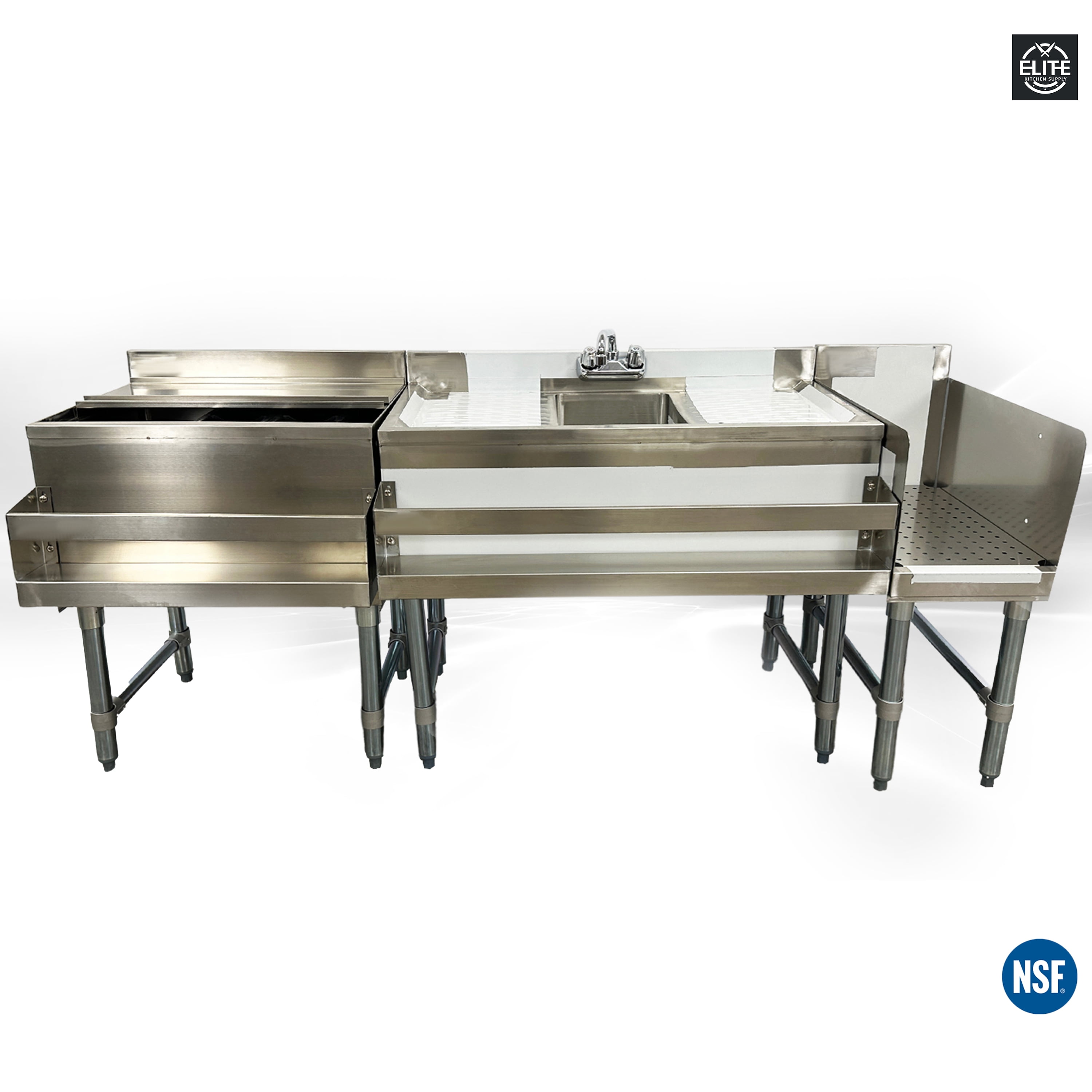 NSF 72 in. Stainless Steel Combination Cocktail Station, Bar Equipment ...