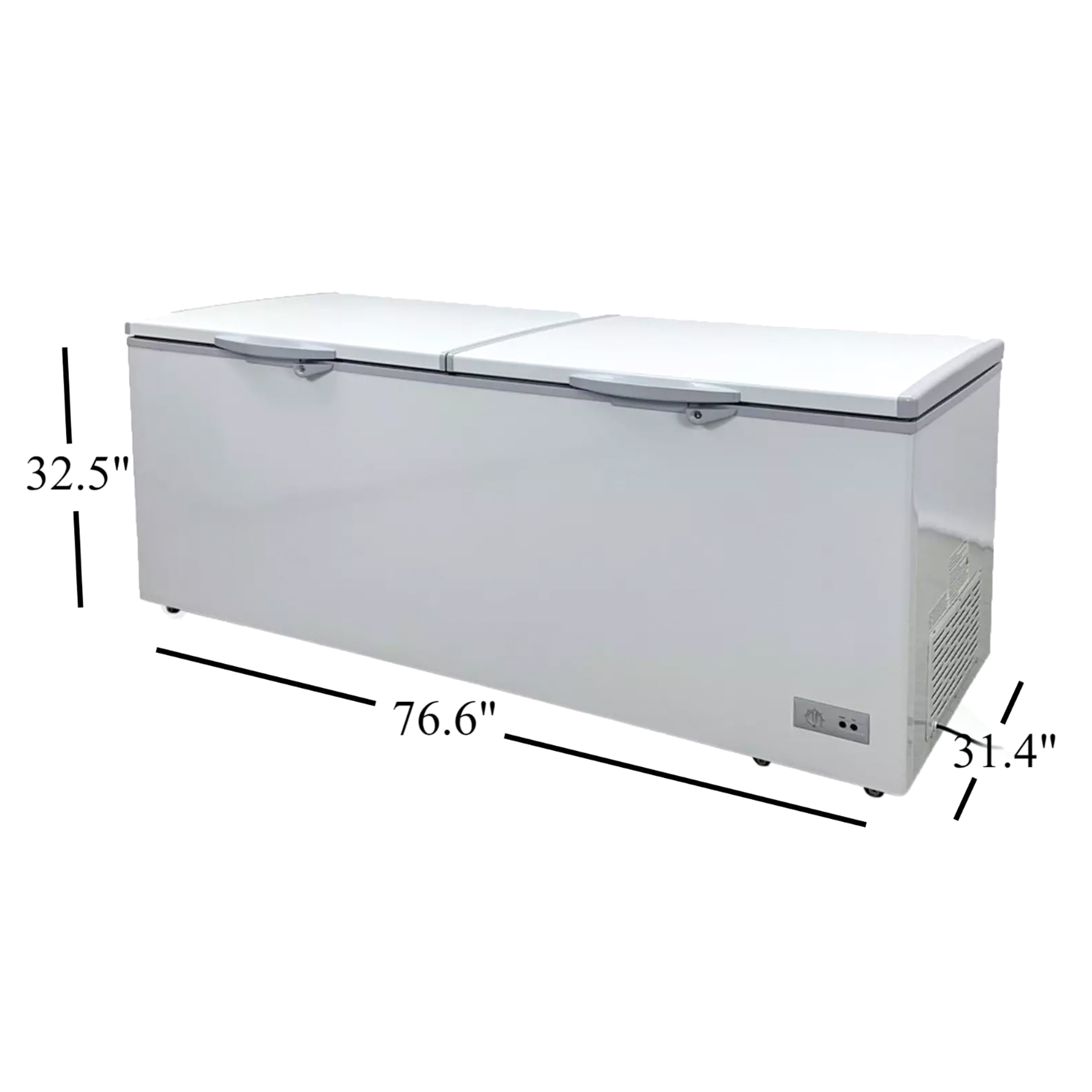 NSF 77 in. Commercial Chest Freezer 24 Cu.Ft Auto Defrost Solid Door ...