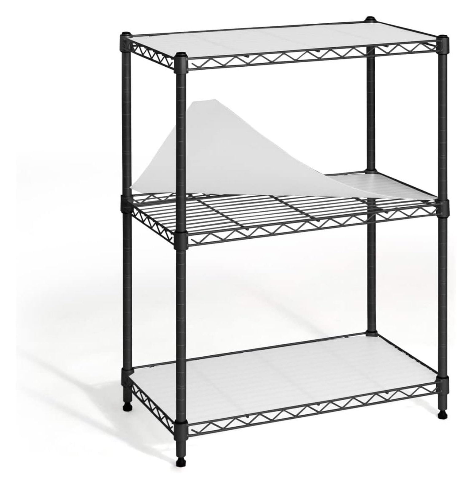 NSF Black Adjustable Shelf Wire Shelving Unit w/Liner, Basement Storage ...
