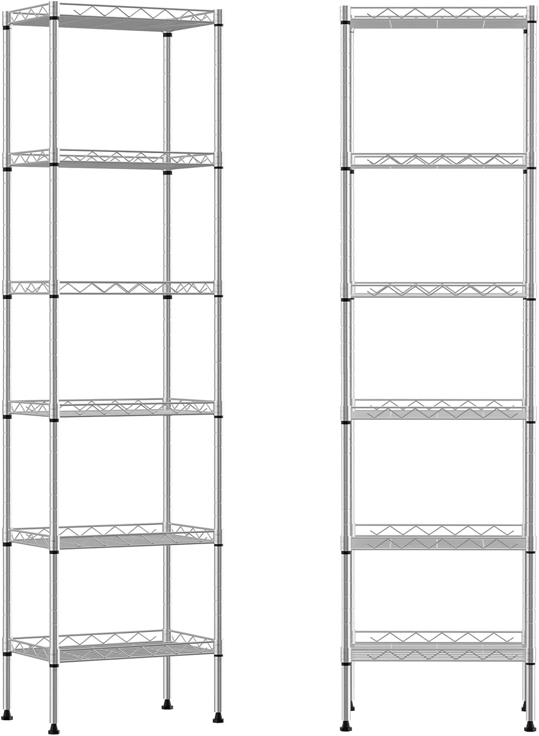 NSF Certified 6-Tier Storage Shelves - 17" L x 12" W x 64" H Heavy Duty ...